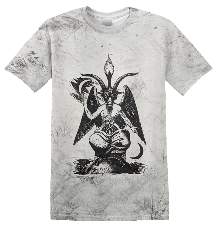 BAG OV BONES - 'Baphomet Tie Dye' T-Shirt (White/Grey)