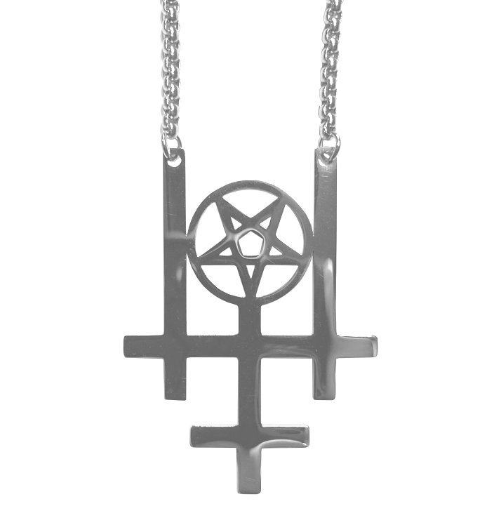 BAG OV BONES - 'Thrice Inverted' Metal Pendant With Chain (Silver)