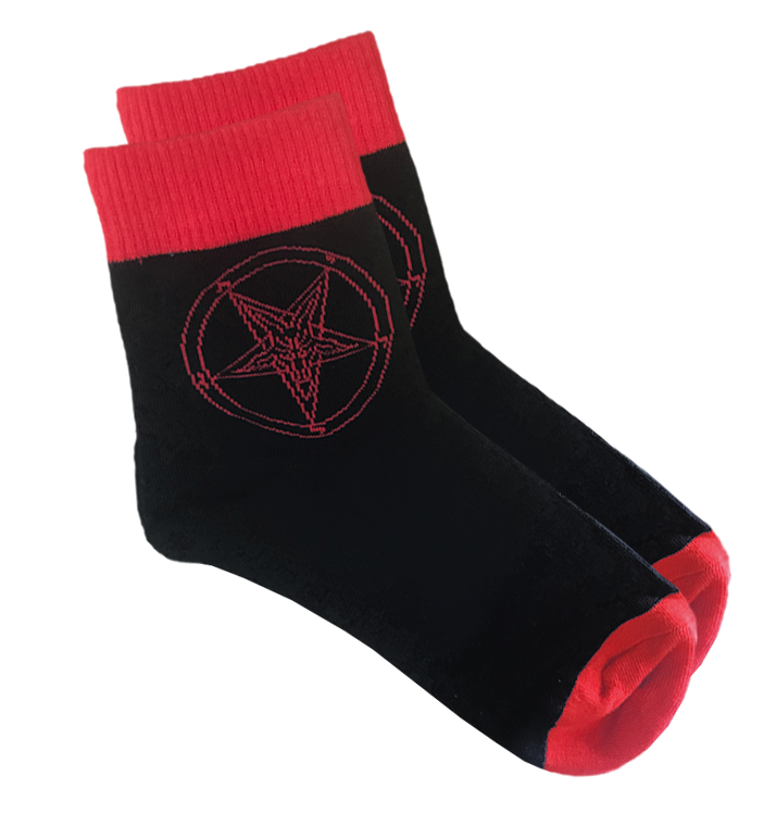 BAG OV BONES - 'Red / Black Pentagram' Socks